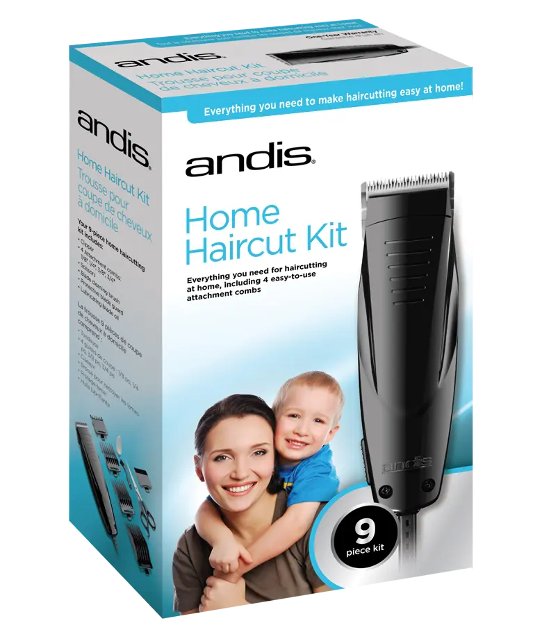 Home Haircut Fixed Blade Clipper 9 Piece Haircutting Kit