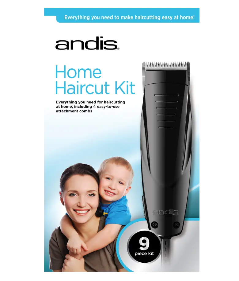 Home Haircut Fixed Blade Clipper 9 Piece Haircutting Kit